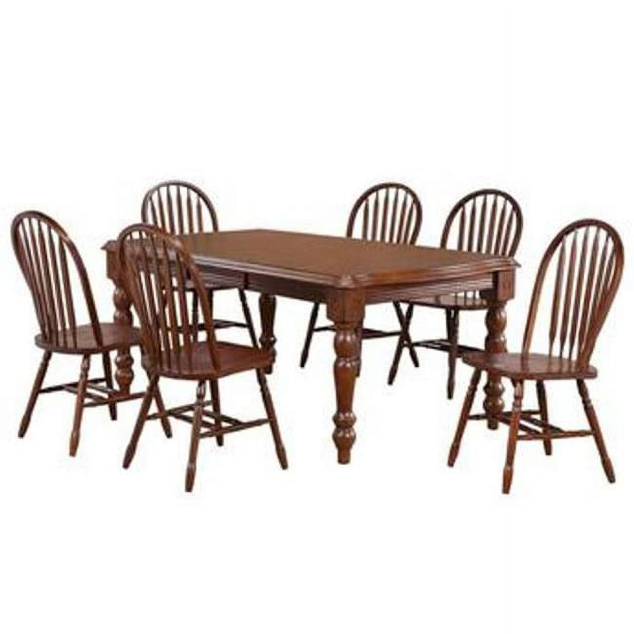 56-72 in. Andrews Rectangular Extendable Dining Set with Windsor ...