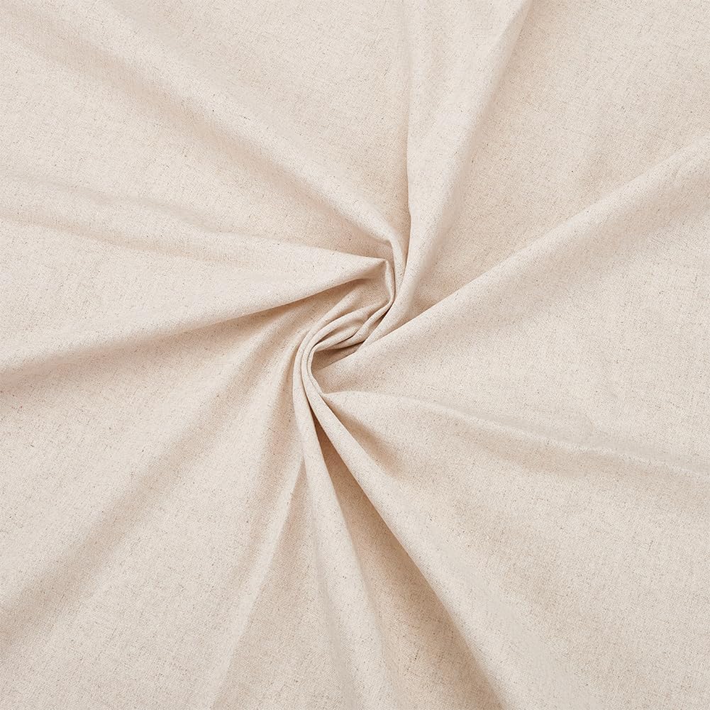56.7x39.4 Inch Beige Linen Fabric Cloth 0.5mm thick Pure Linen Cotton ...