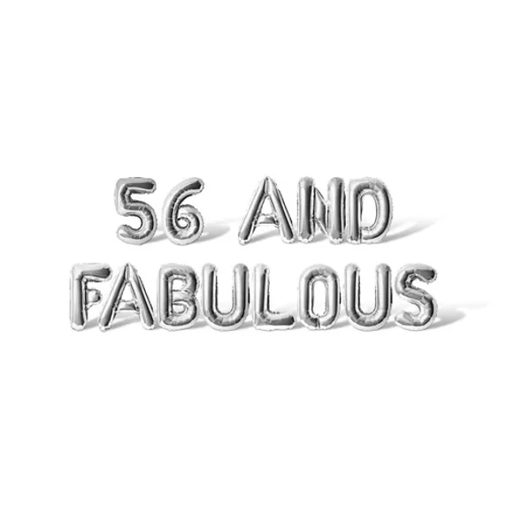 56 AND FABULOUS Letter & Number Balloon Banner - 56th Birthday Party ...
