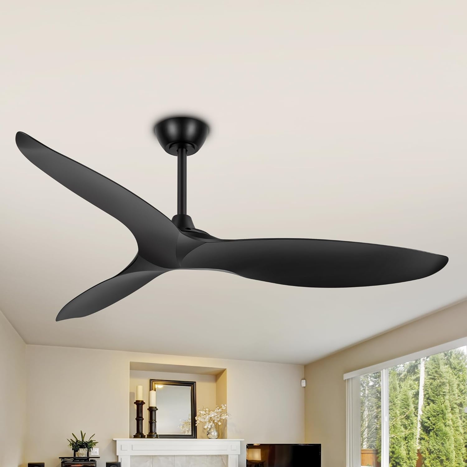 56" Ceiling Fans with No Light Remote Control, 6-Speed Reversible DC ...