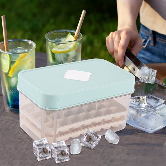 56-Compartment Press-Release Ice Cube Tray with Lid for Freezer, Food ...