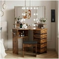 56"H Makeup Vanity Desk with Lights & Power Outlet, Corner Vanity Table ...