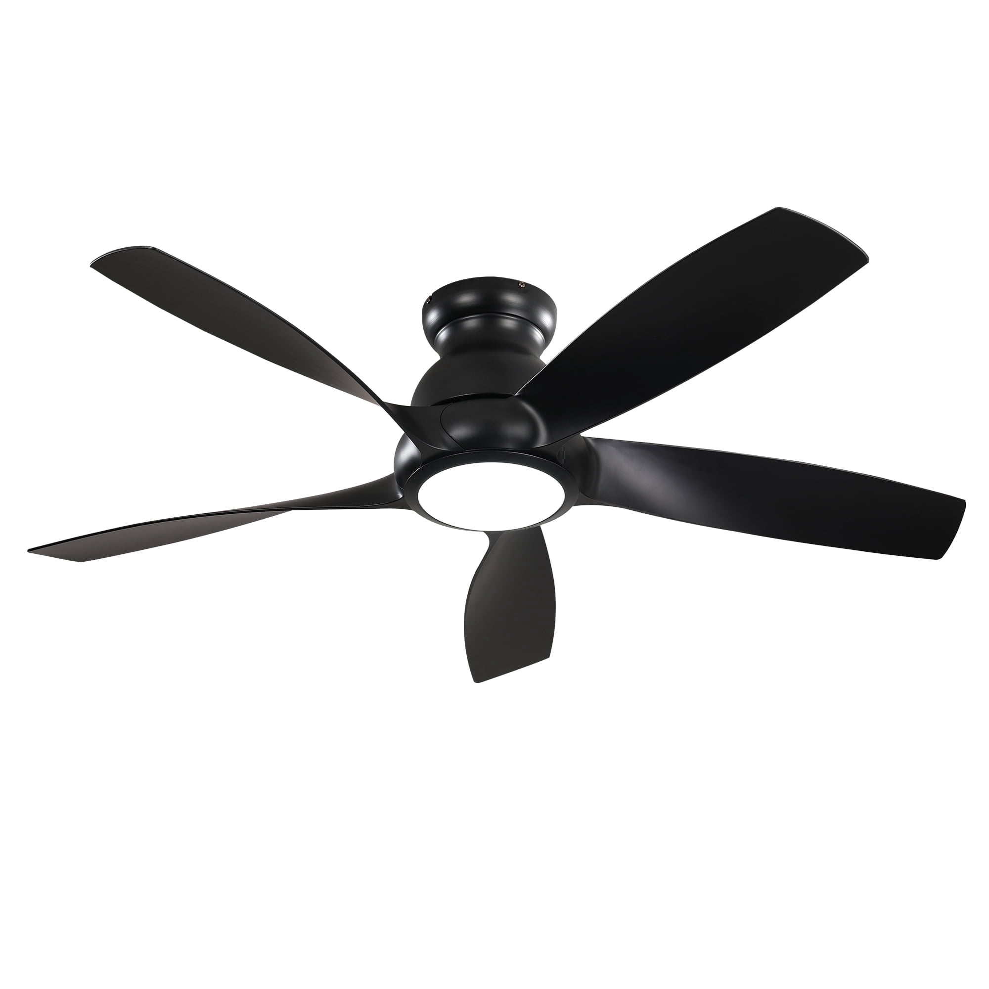 56 Inch 5 PCS ABS Blades Ceiling Fan With Light Kit 3 Color LED Light ...