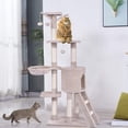 56 Inch Cat Tree Tower, Multi Level Cat Furniture Activity Center With ...