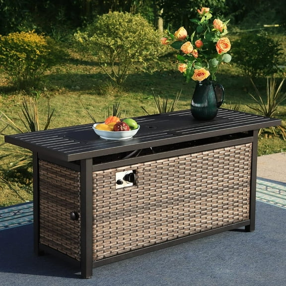 30 Inch Outdoor Fire Pit Table 50,000 BTU Gas Propane Firepits with ...