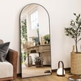 56 Inch x 21 Inch Arch Full Length Floor Mirror with Aluminum Alloy ...