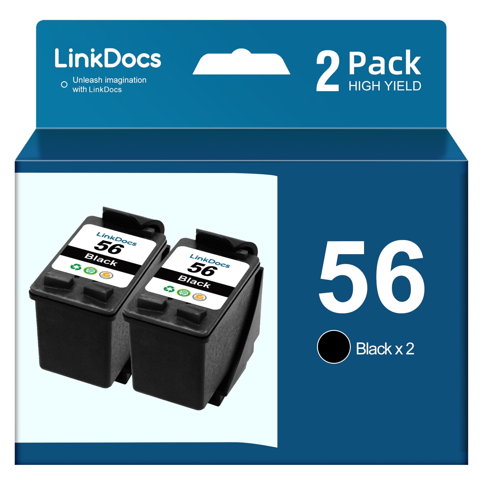 56 Ink Cartridge C6656AN Compatible for HP 56 56XL 6656 Ink to use with ...