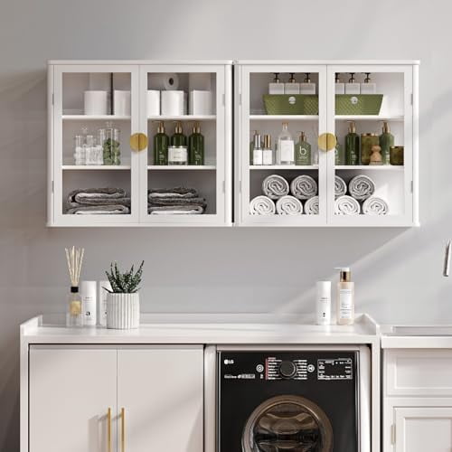 56" Kitchen Wall Cabinets,Display Wall Mounted Cabinet,Floating Cabinet ...