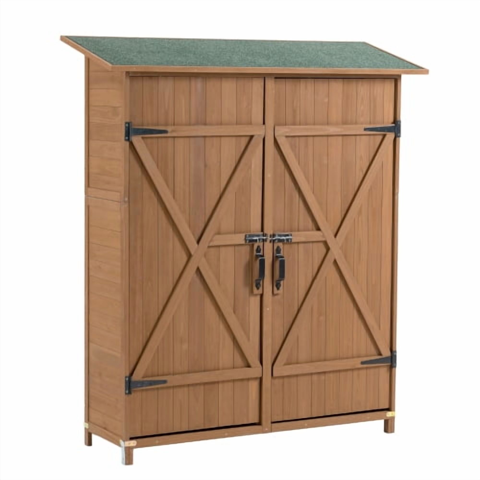 56"L x 19.5"W x 64"H Outdoor Storage Shed with Lockable Door, Wooden ...