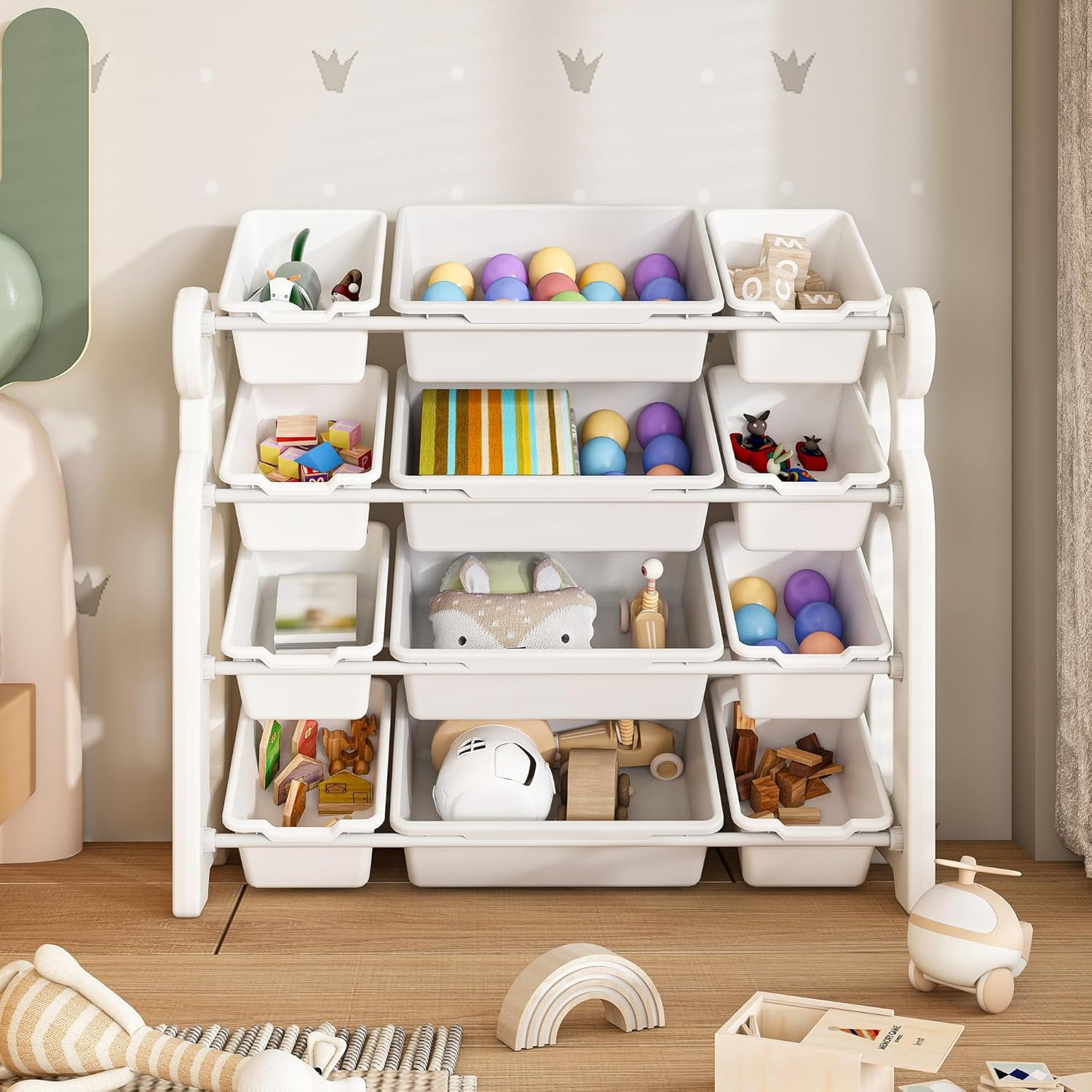 56''Large Kids Toy Storage Organizer,Toy Organizer with 2 Tier ...