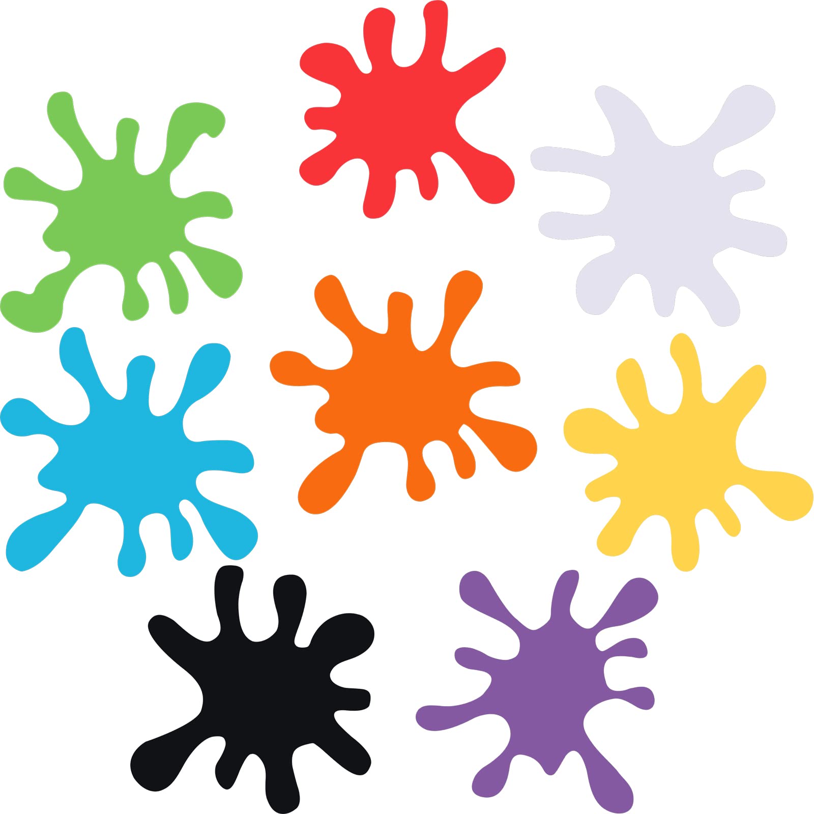 56 Pack Paint Splatter KEF16 Cutouts Art Paint Cutouts Art Classroom ...