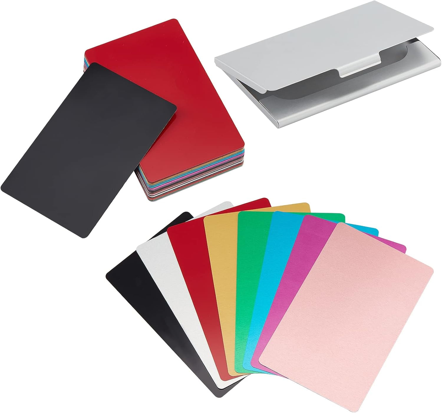 Custom Metal Cards 110 Pcs Metal Business Card Blanks - Multicolor ...