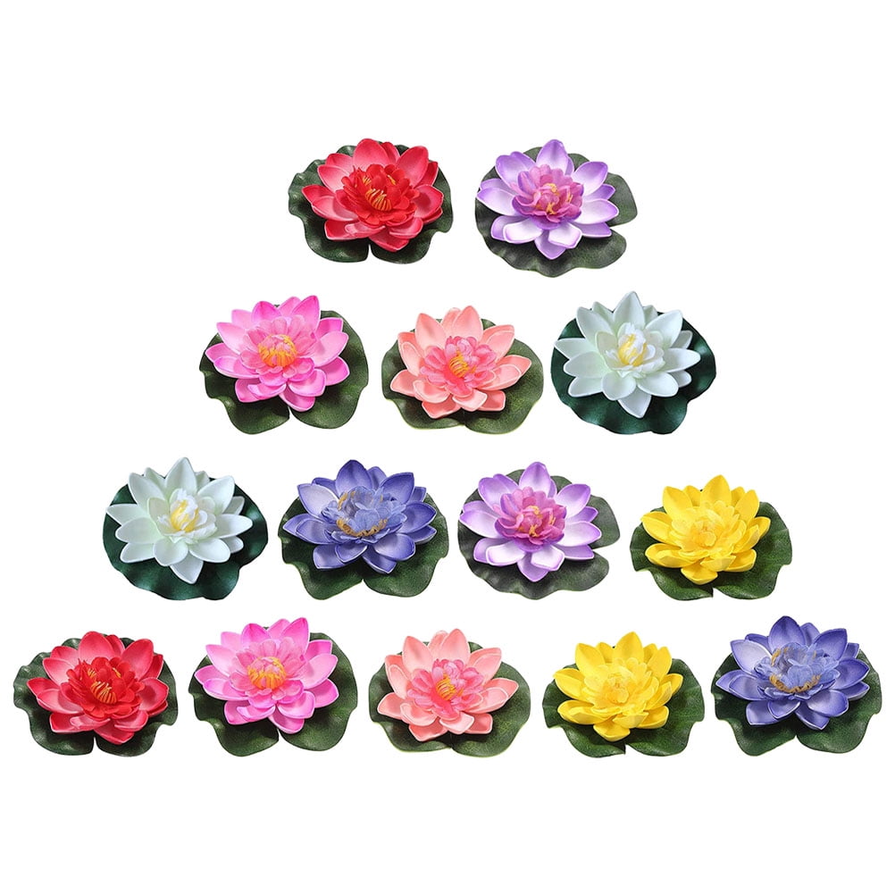 56 Pcs Artificial Flowers Simulated Lotus-flower Decor Floating Lotus ...