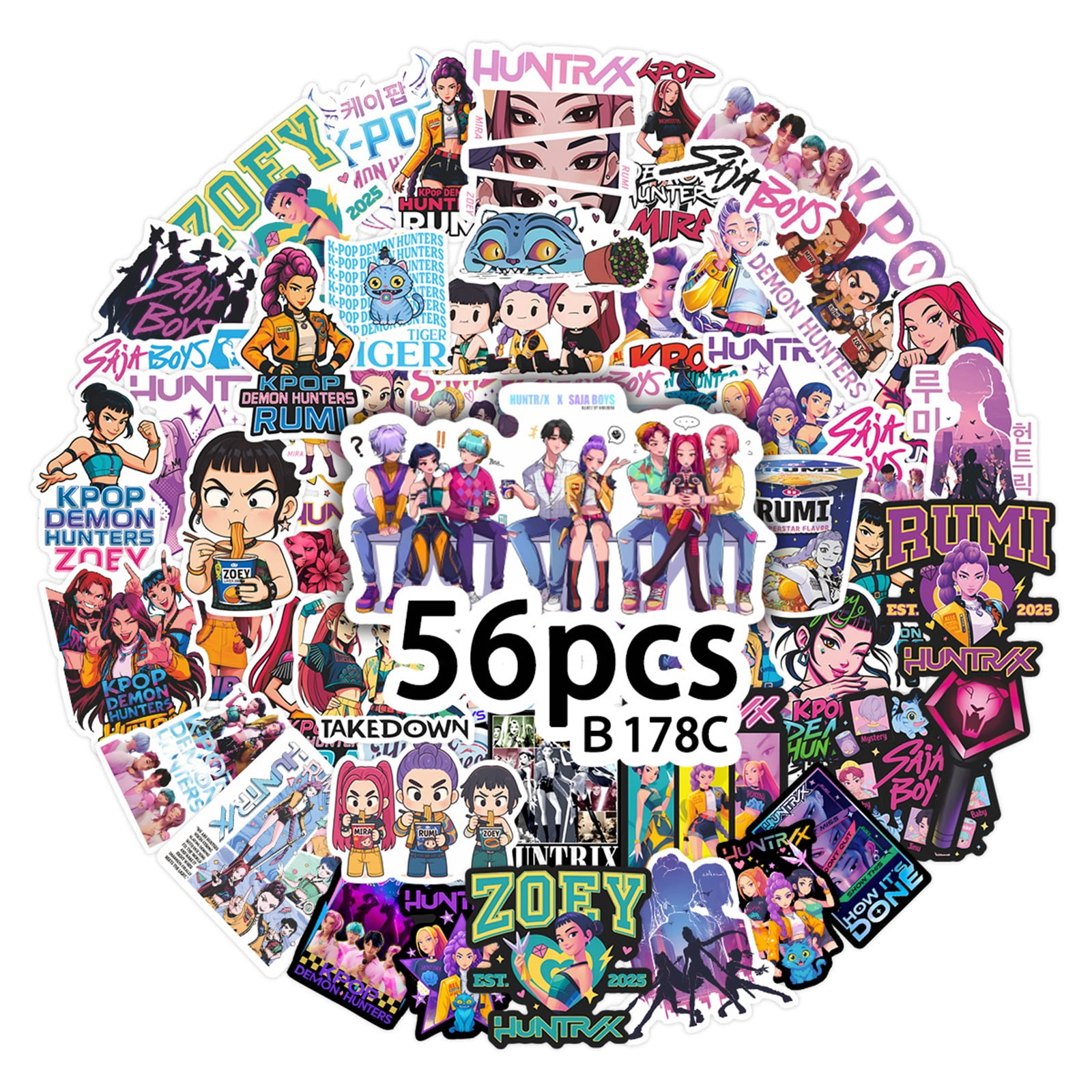 56 Pcs Pop Stars Hunters Water Bottle Stickers For Fans, Pop Singer ...