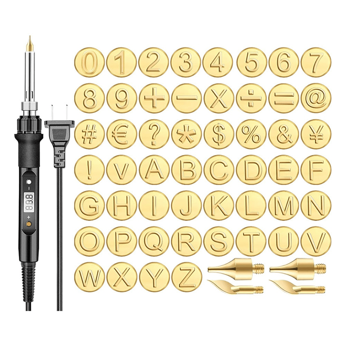 56 Pcs with Letters,DIY Wood/Leather Burning Set, Letter Soldering Iron ...