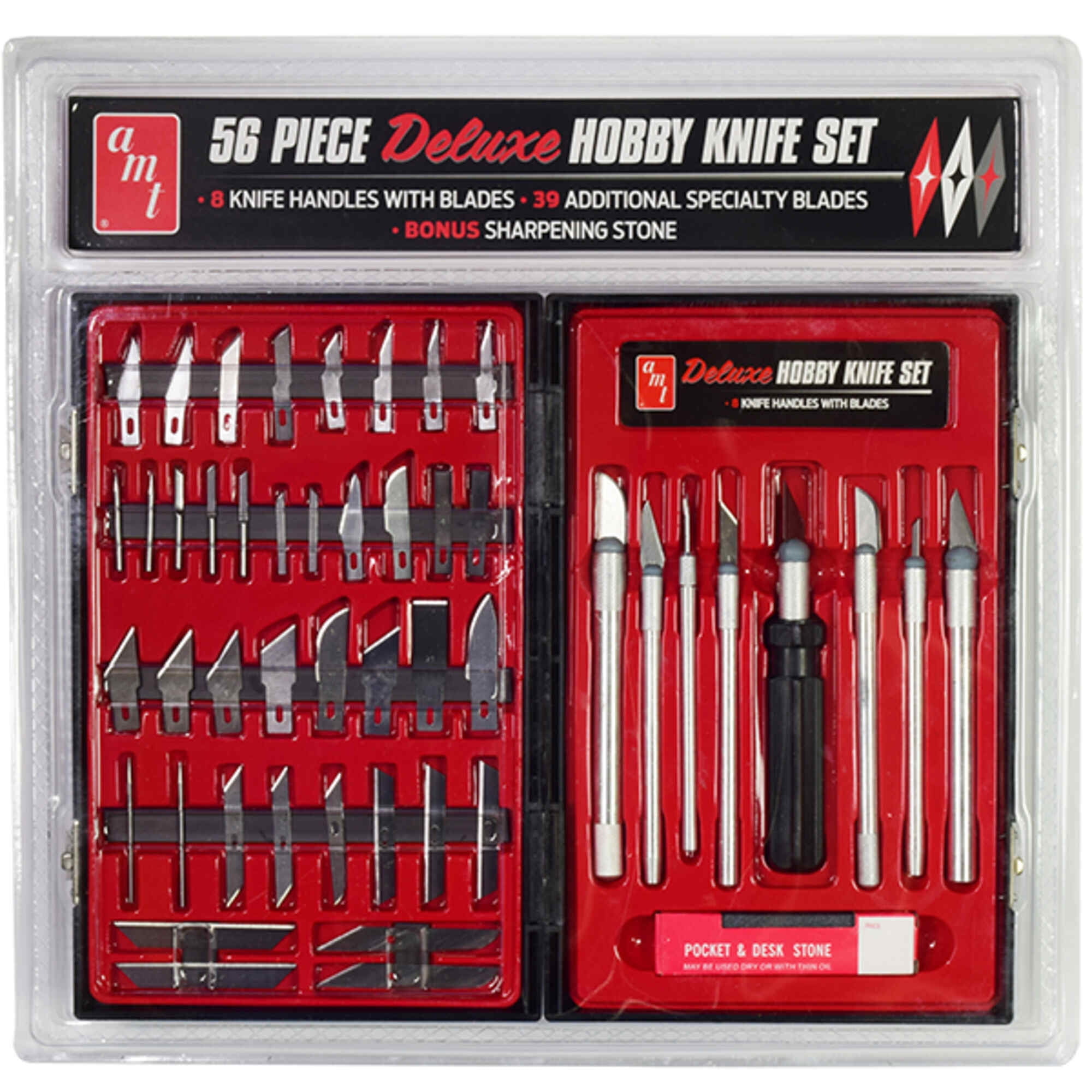 56 Piece Deluxe Hobby Knife Set (Skill 3) for Model Kits by AMT ...