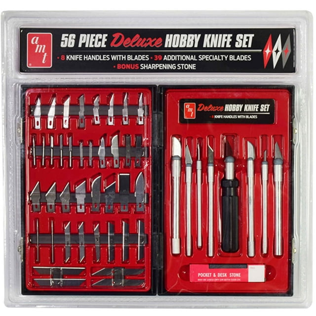 56 Piece Deluxe Hobby Knife Set (Skill 3) for Model Kits by AMT ...