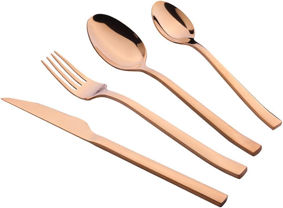 56 Piece Gold Silverware Set for 14 Durable Stainless Steel Flatware ...
