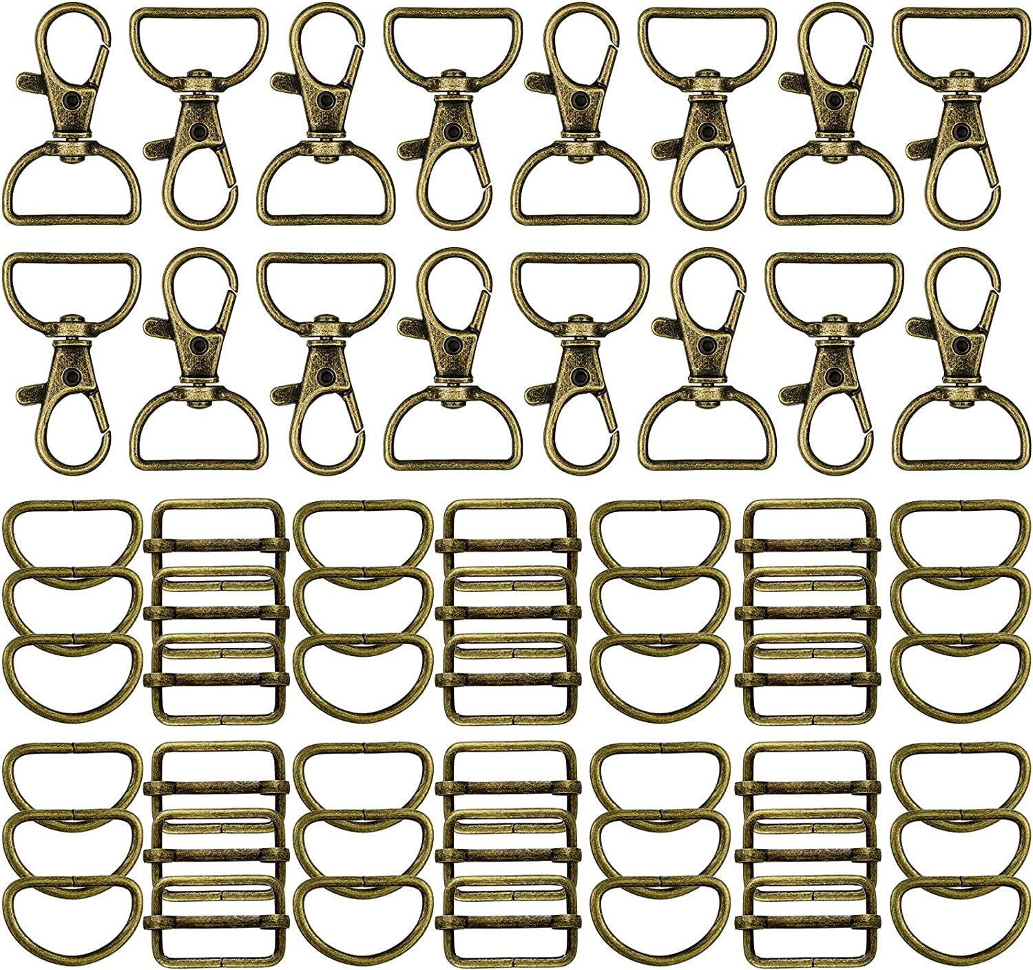 56 Pieces D Rings for Purse Bag Hardware Purse Hardware for Bag Making ...