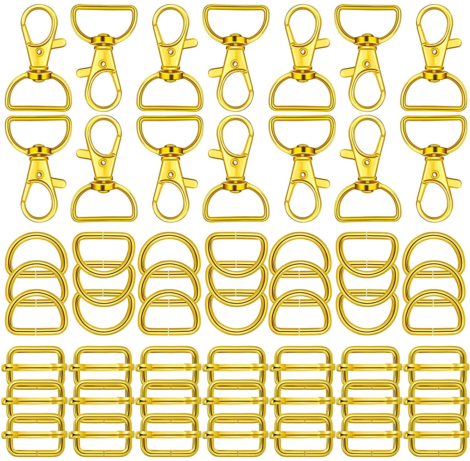 56 Pieces D Rings for Purse Bag Hardware Purse Hardware for Bag Making ...