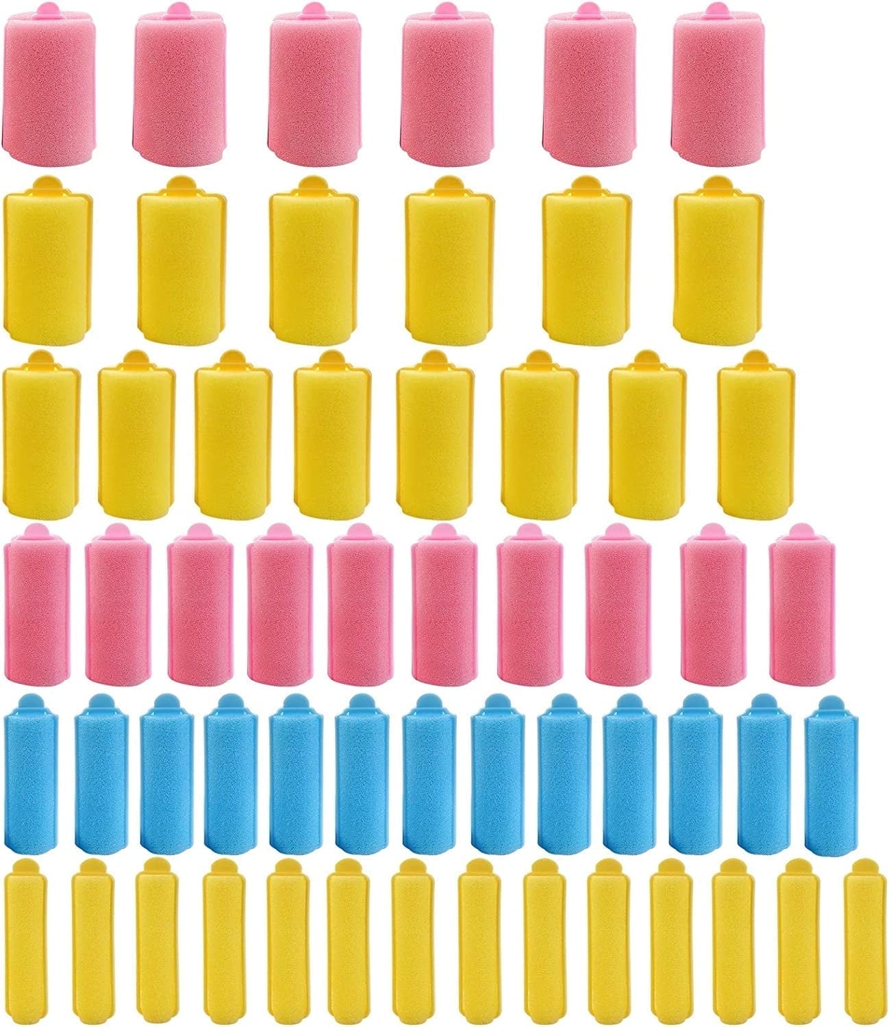 56 Pieces Foam Sponge Hair Rollers Soft Sleeping Hair Curler Assorted ...