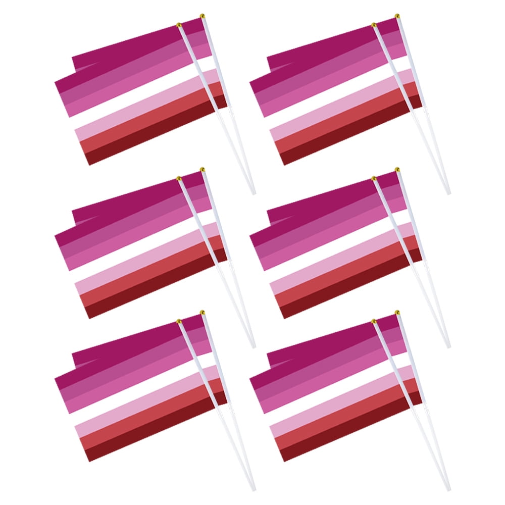 56 Pieces Rainbow Pride Flag Bisexual Gay Stick Flags Pansexual ...