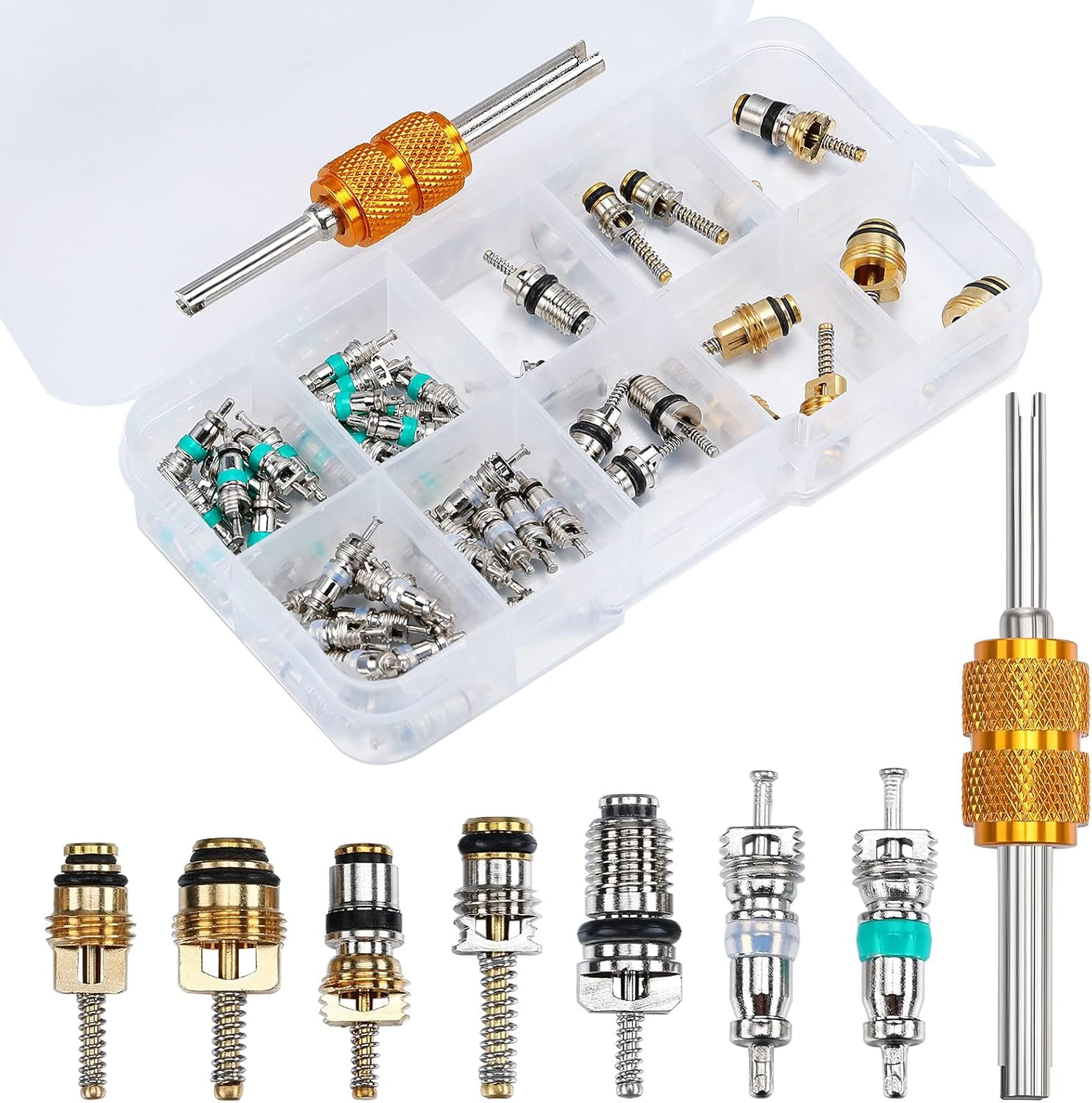 56 Pieces Valve Air Conditioning Valve Core R12 R134A Automotive A/C ...