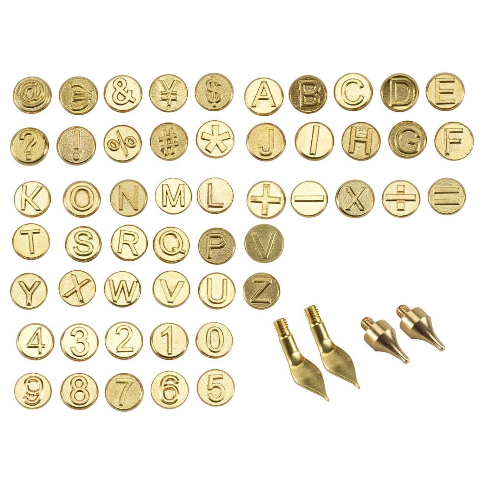 56 Pieces Wood Burning Tip Letter Set Including Alphabet Number for ...