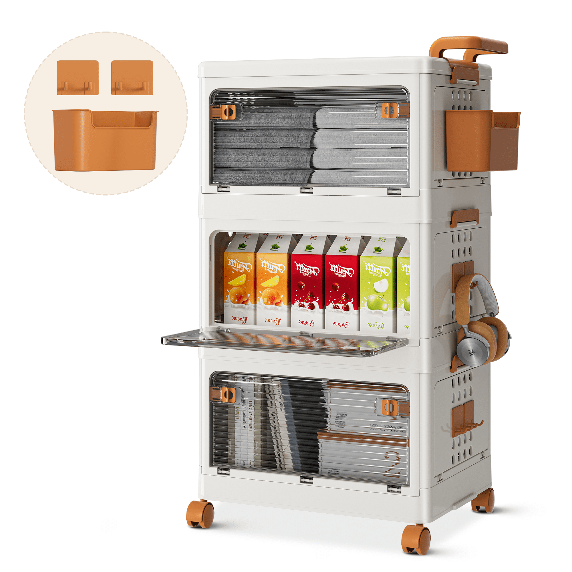 168 QT Stackable Plastic Storage Bins with Lids, Two-door Plastic ...