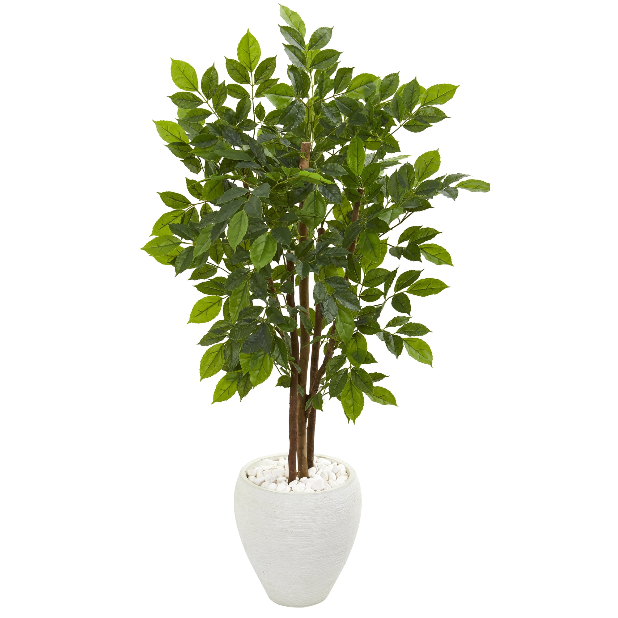 56” River Birch Artificial Tree in White Planter - Walmart.com