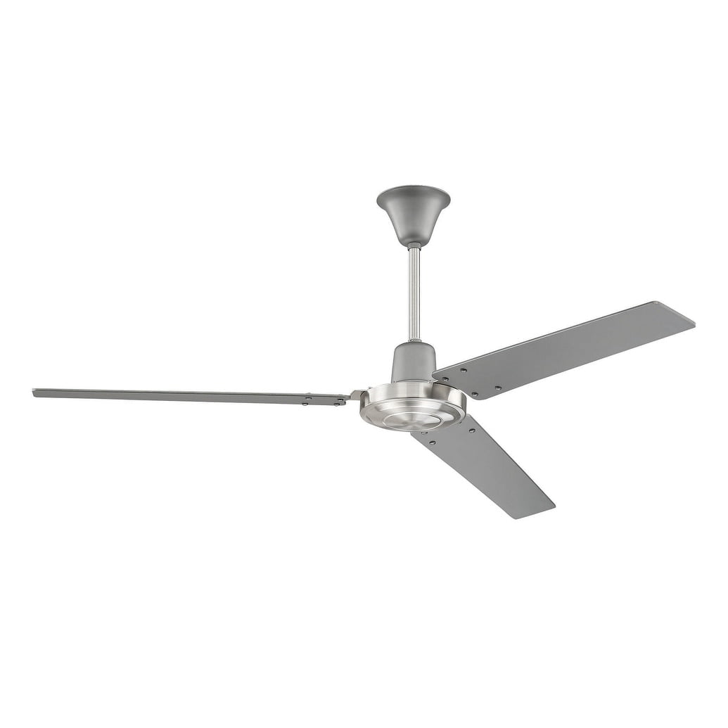 56'' Utility Ceiling Fan, Titanium/Brushed Chrome, 4-Speed, Indoor ...