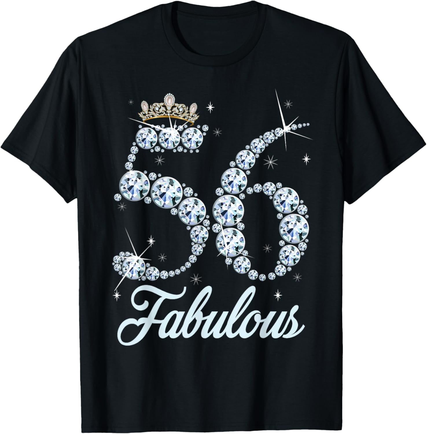 56 Year Old Its My 56th Birthday Queen Diamond Heels Crown T-Shirt100 ...