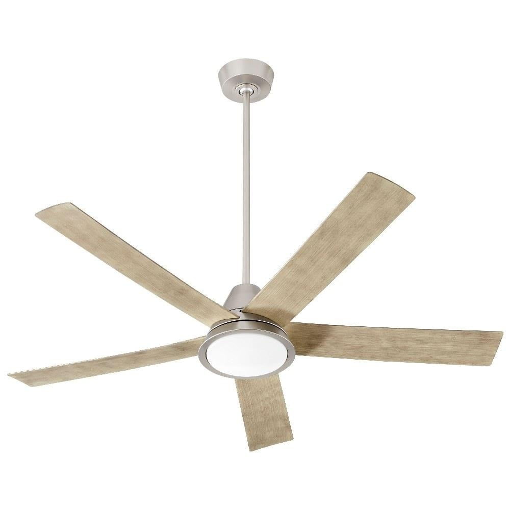 56 inch 24W 1 Led 5 Blade Ceiling Fan with Light Kit-Satin Nickel ...