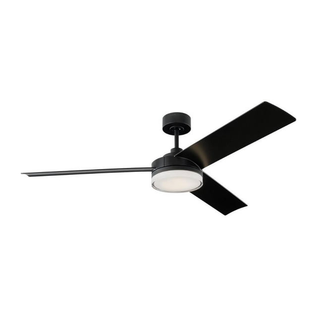 56 inch Ceiling Fan with Light Kit-Midnight Black Finish Bailey Street ...