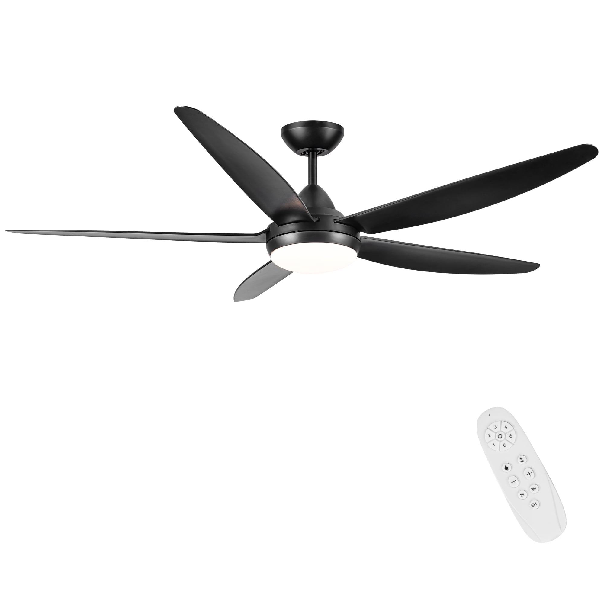QHTX 56-Inch Indoor Black Ceiling Fan with Matte Finish - Walmart.com