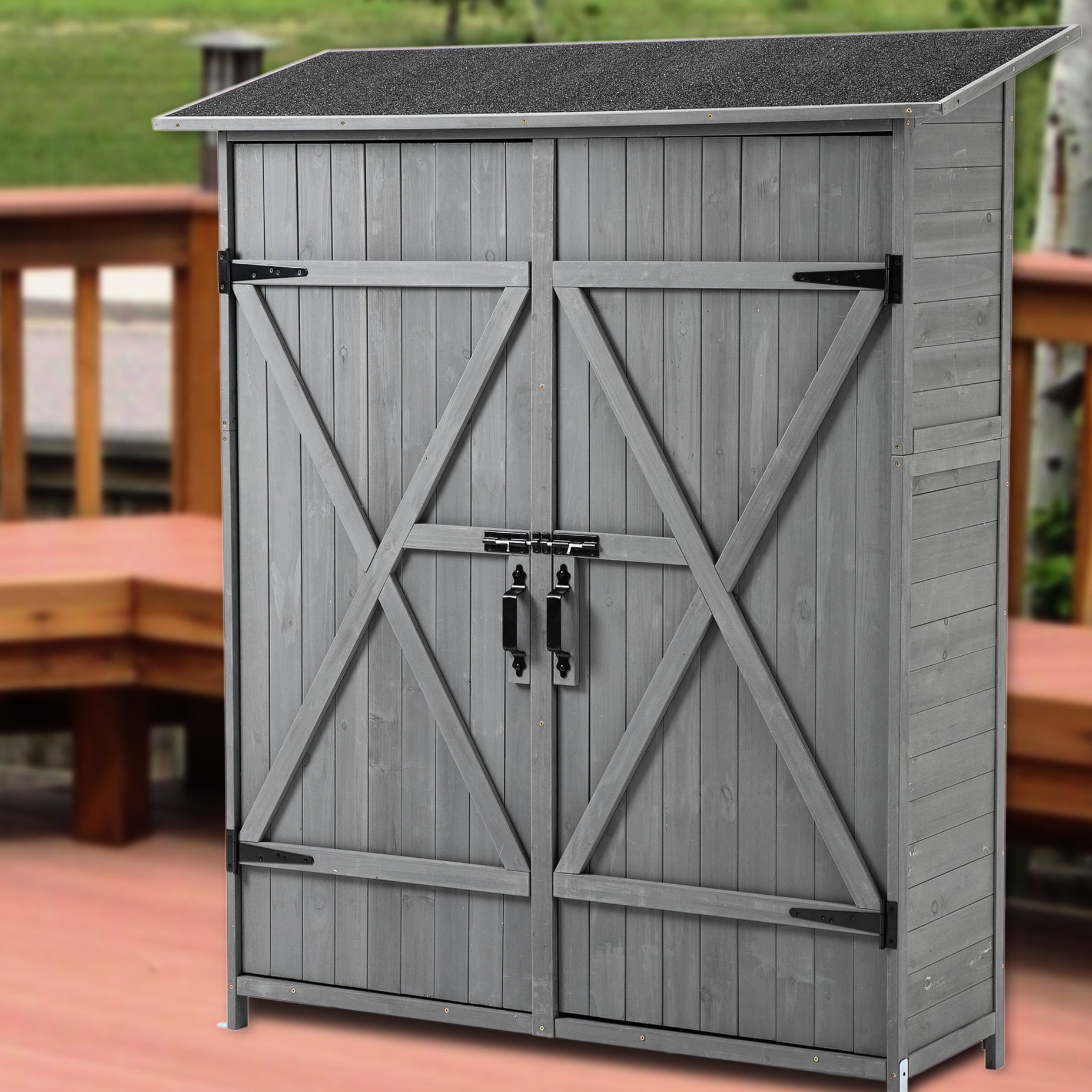 56"l X 19.5"w 64"h Outdoor Storage Shed With Lockable Door And ...