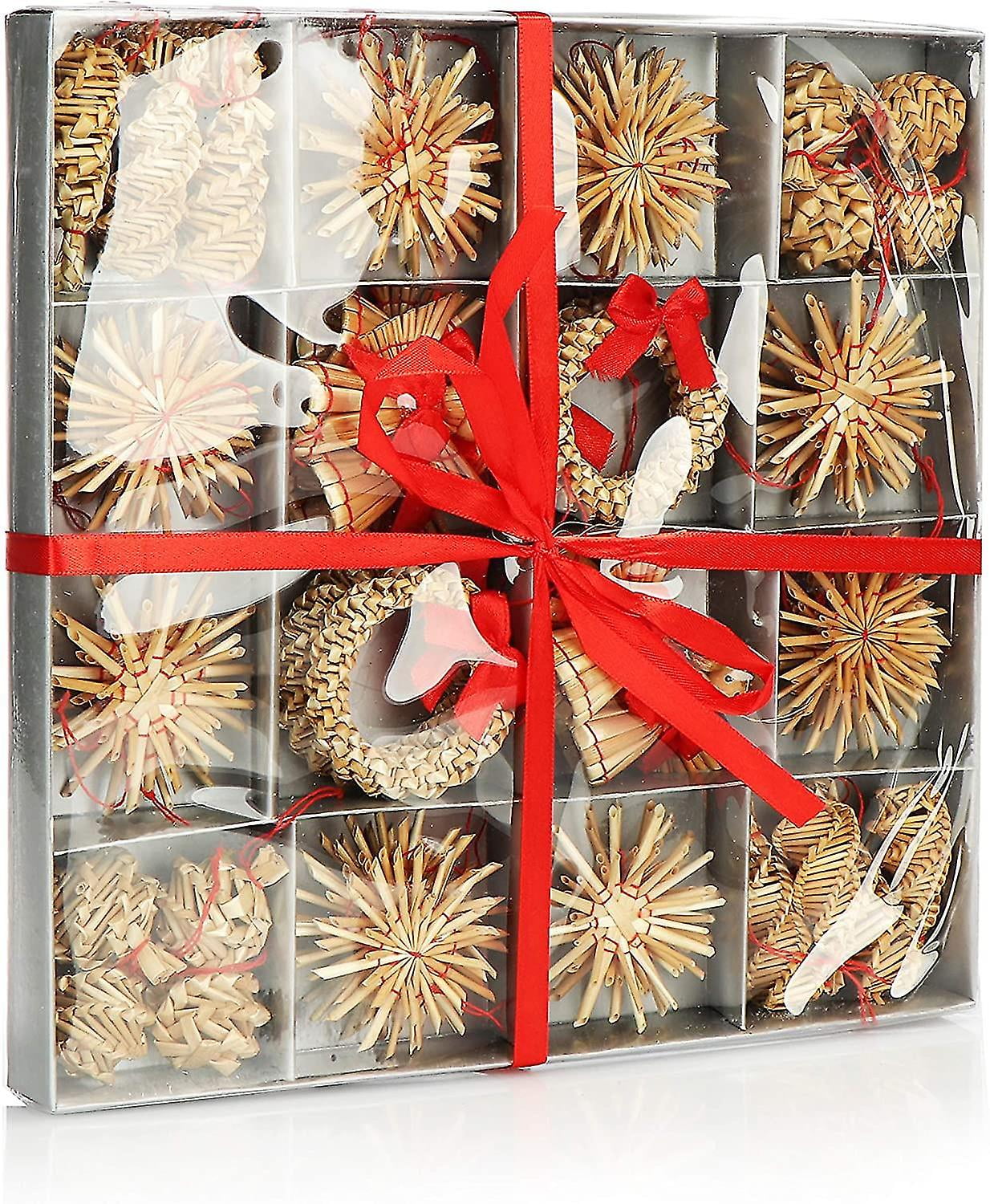 56-piece Straw Star Set - Christmas Tree Decorations - Straw Pendants ...