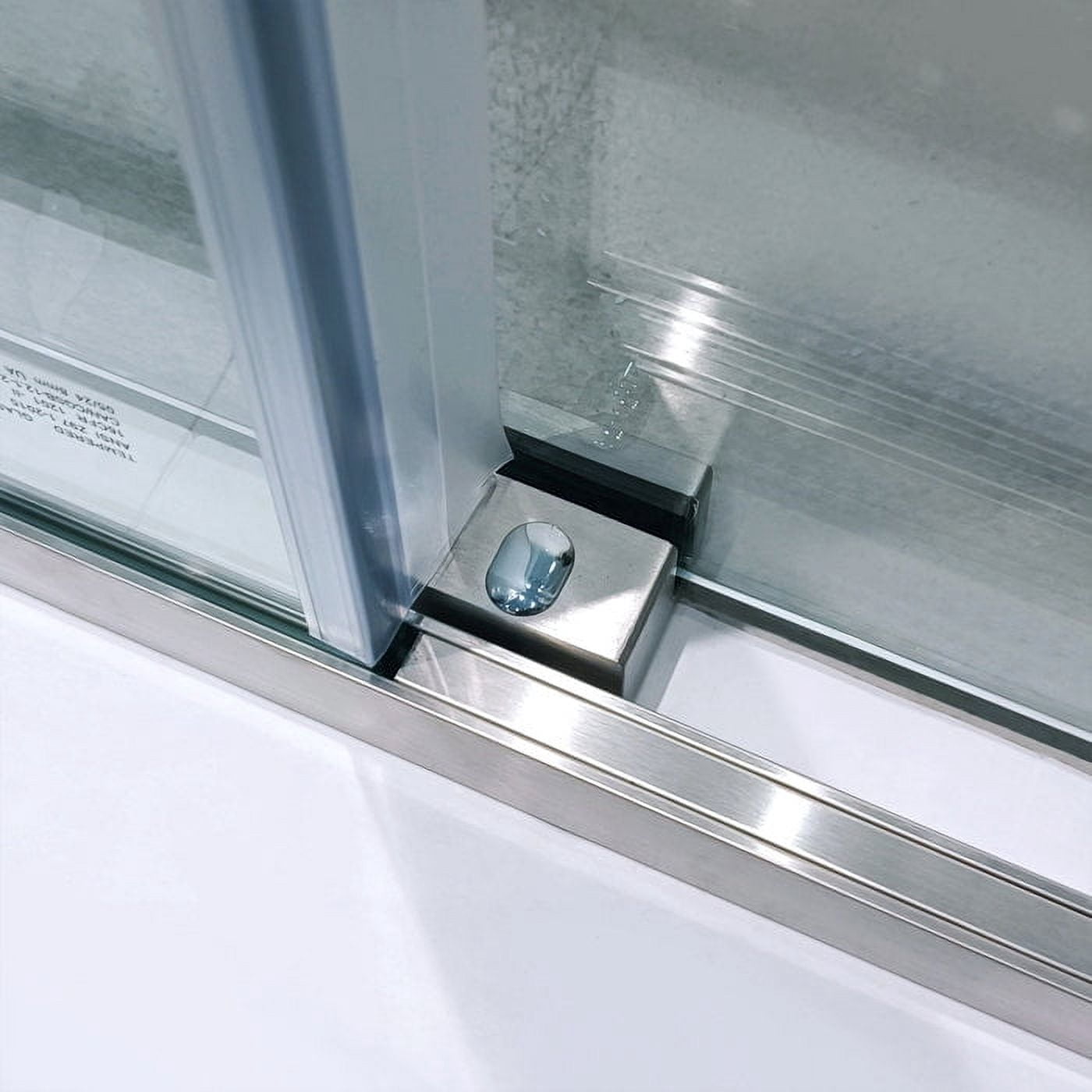 56 to 60 in. W x 75 in. H Sliding Semi-Frameless Shower Door with 5/16 ...
