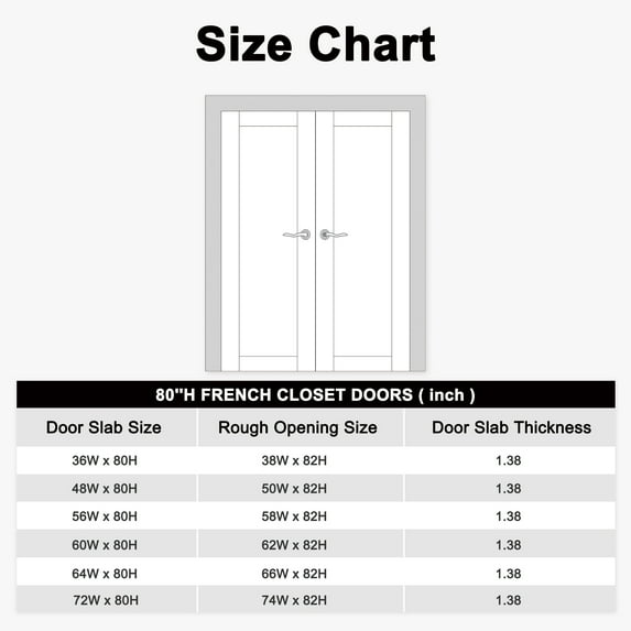 56" x 80" 5 Panel Double Doors with French Door Ready-to-Assemble Jamb ...