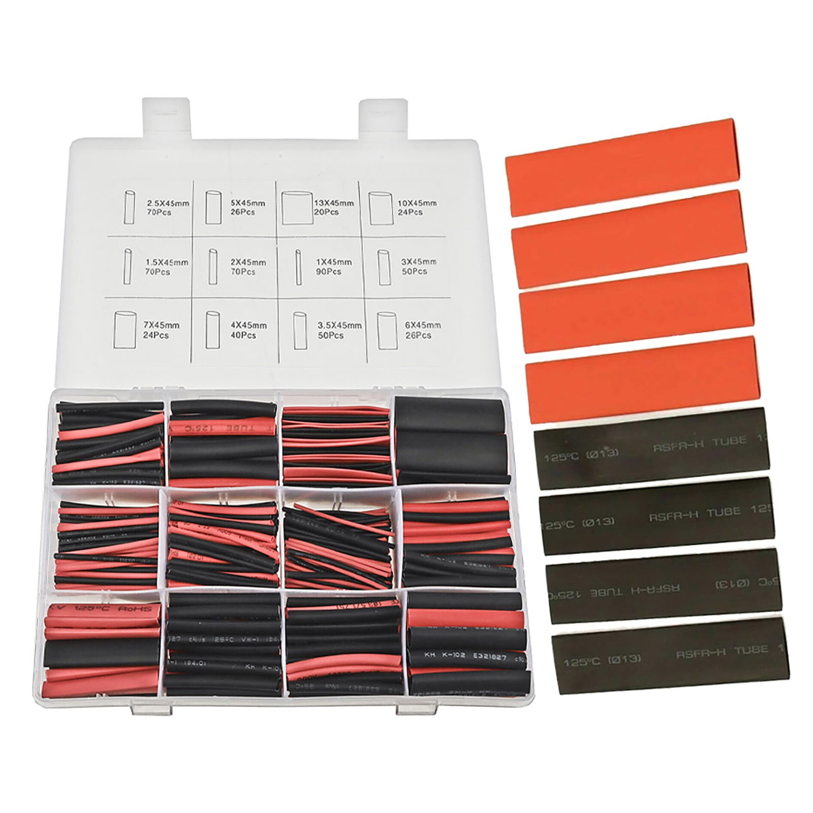 560 Piece Heat Shrink Tubing Assortment In Plastic Box Ratio 2:1 Black ...