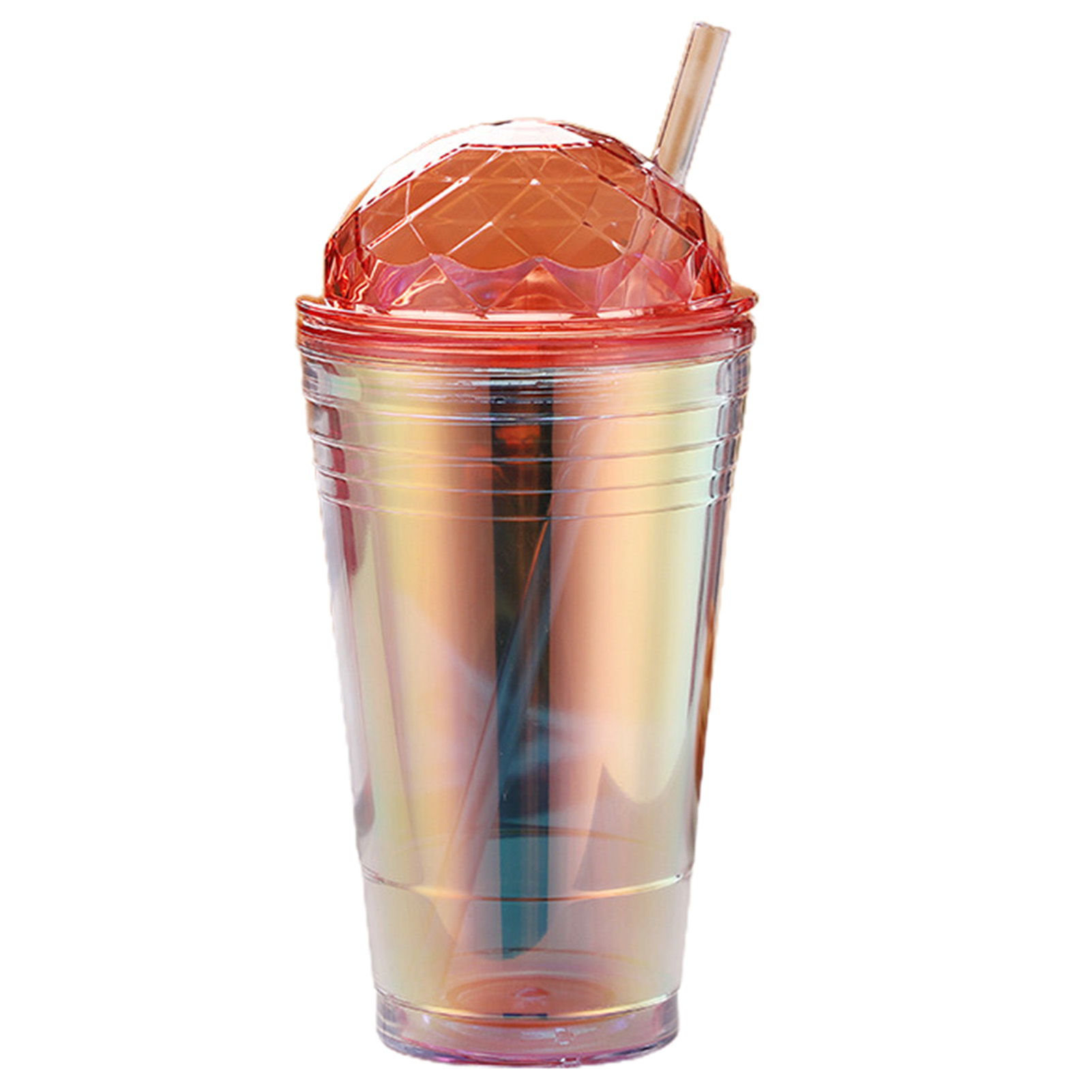 560ML Water Bottle with Straw, Large Capacity Gradient Color Bottle ...