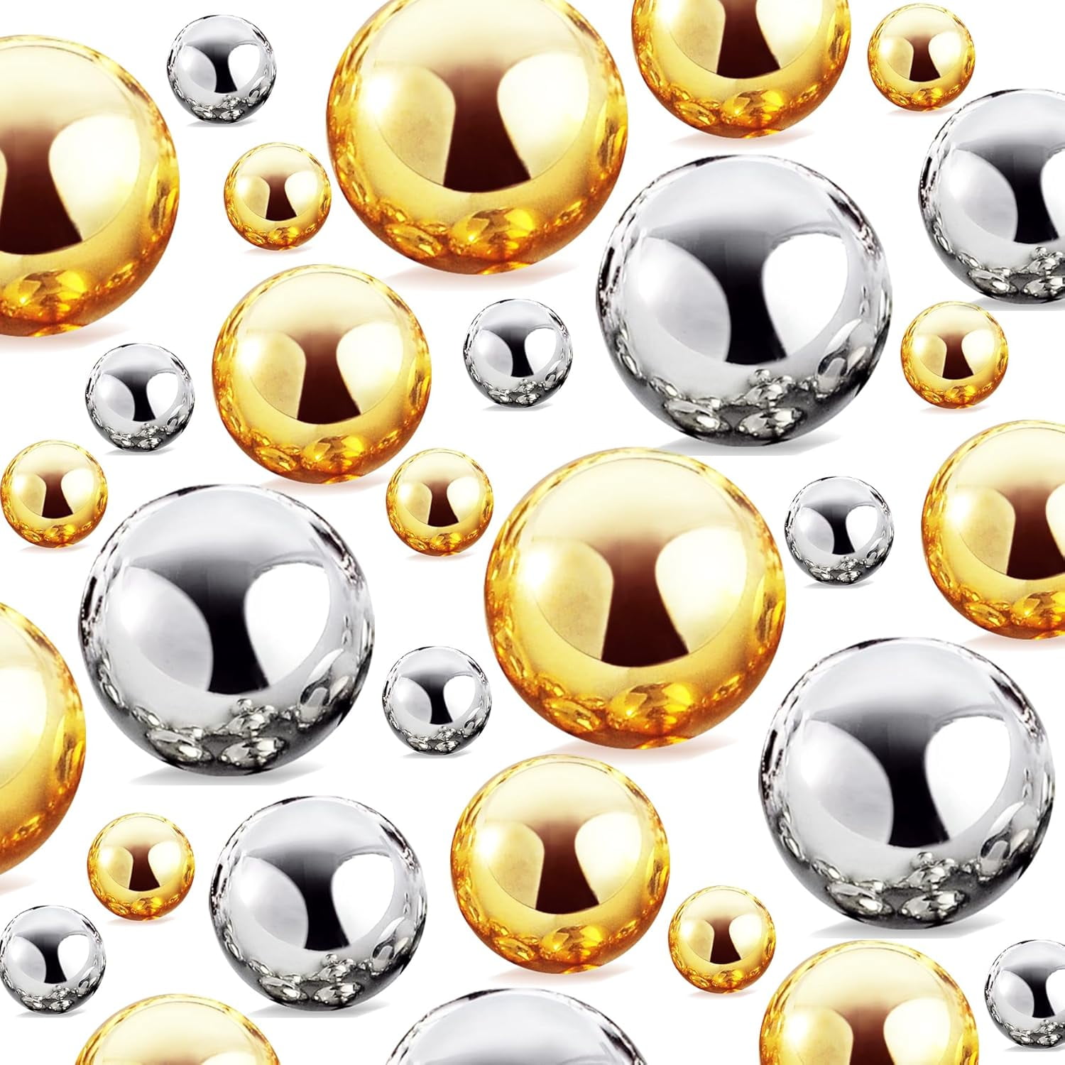 560Pcs Vase Filler Beads Pearls, Bright Silver&Gold 8/14/18mm No Hole ...