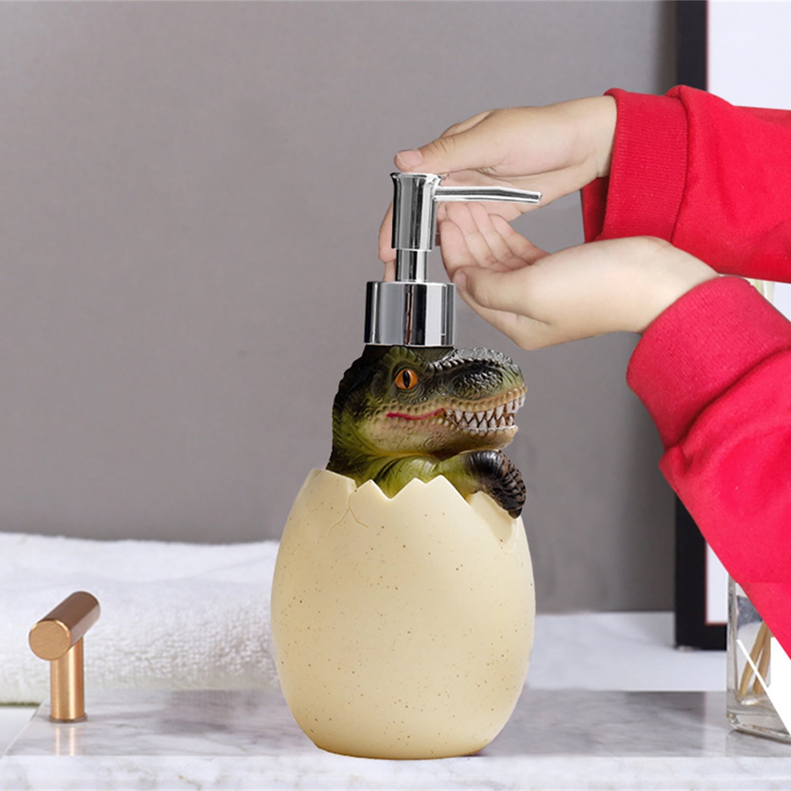 560ml Lotion Dispenser Large Capacity Cute Dinosaur Refillable Empty ...