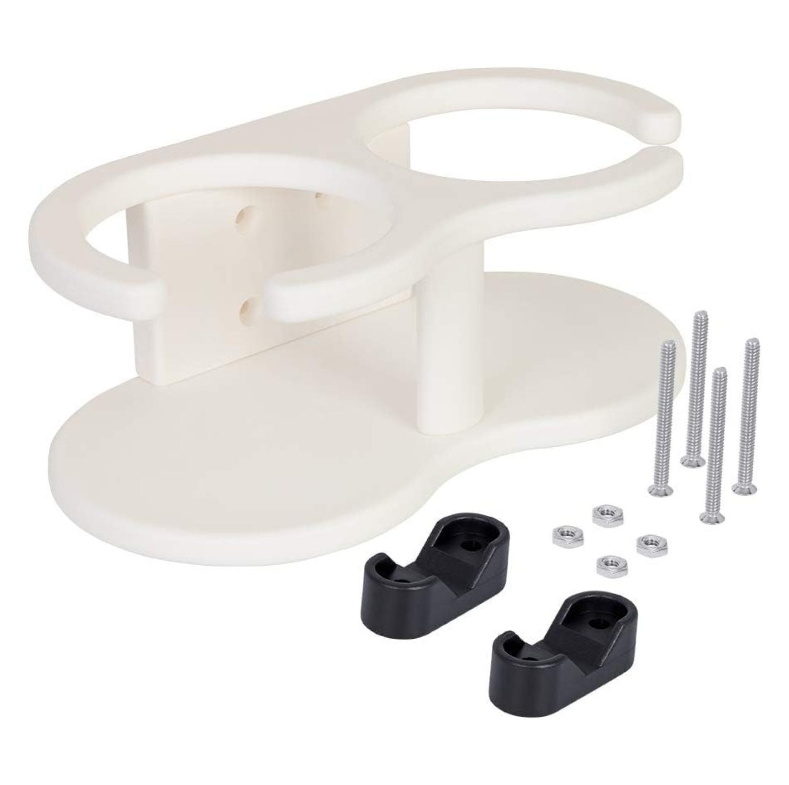 56202C White Nylon Double Rail-Mounted Cup Holder for Horizontal Or ...