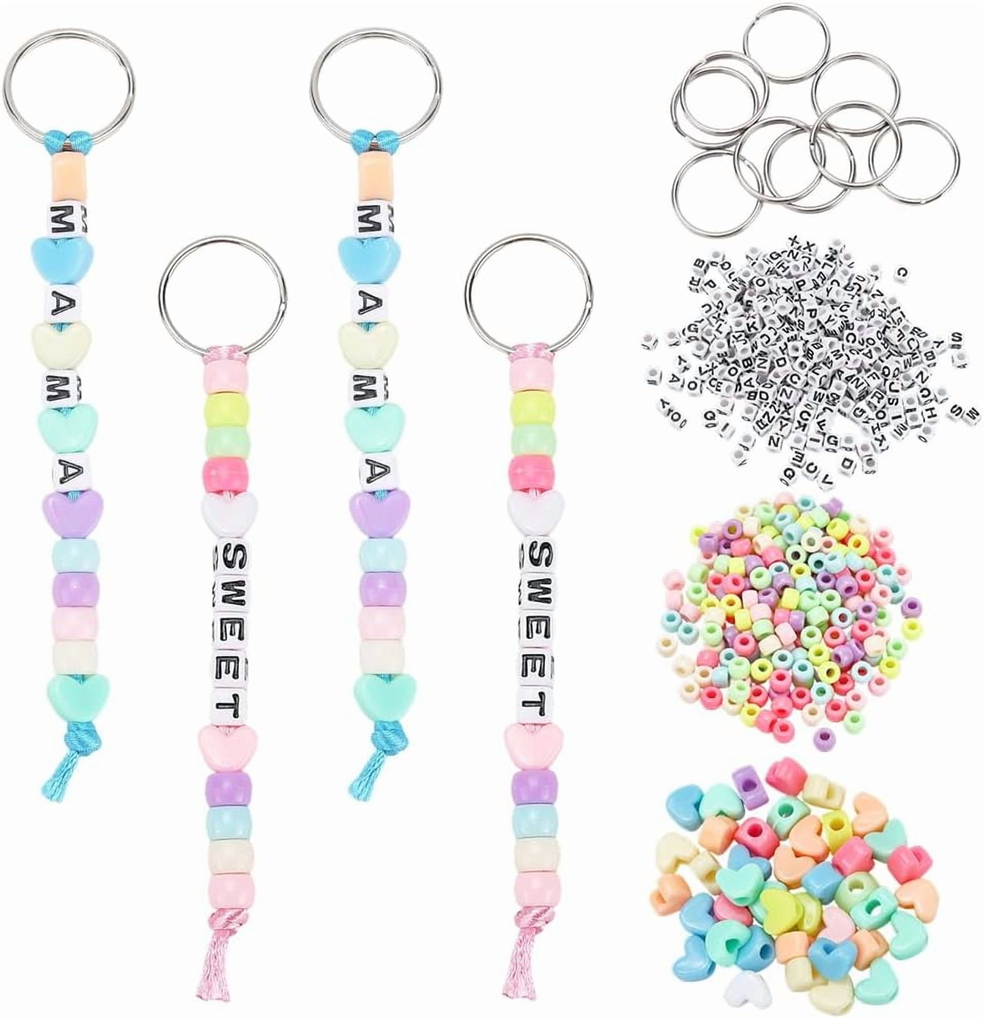 562Pcs Letter Keychain Making Kit Acrylic Letters Beads Colorful ...