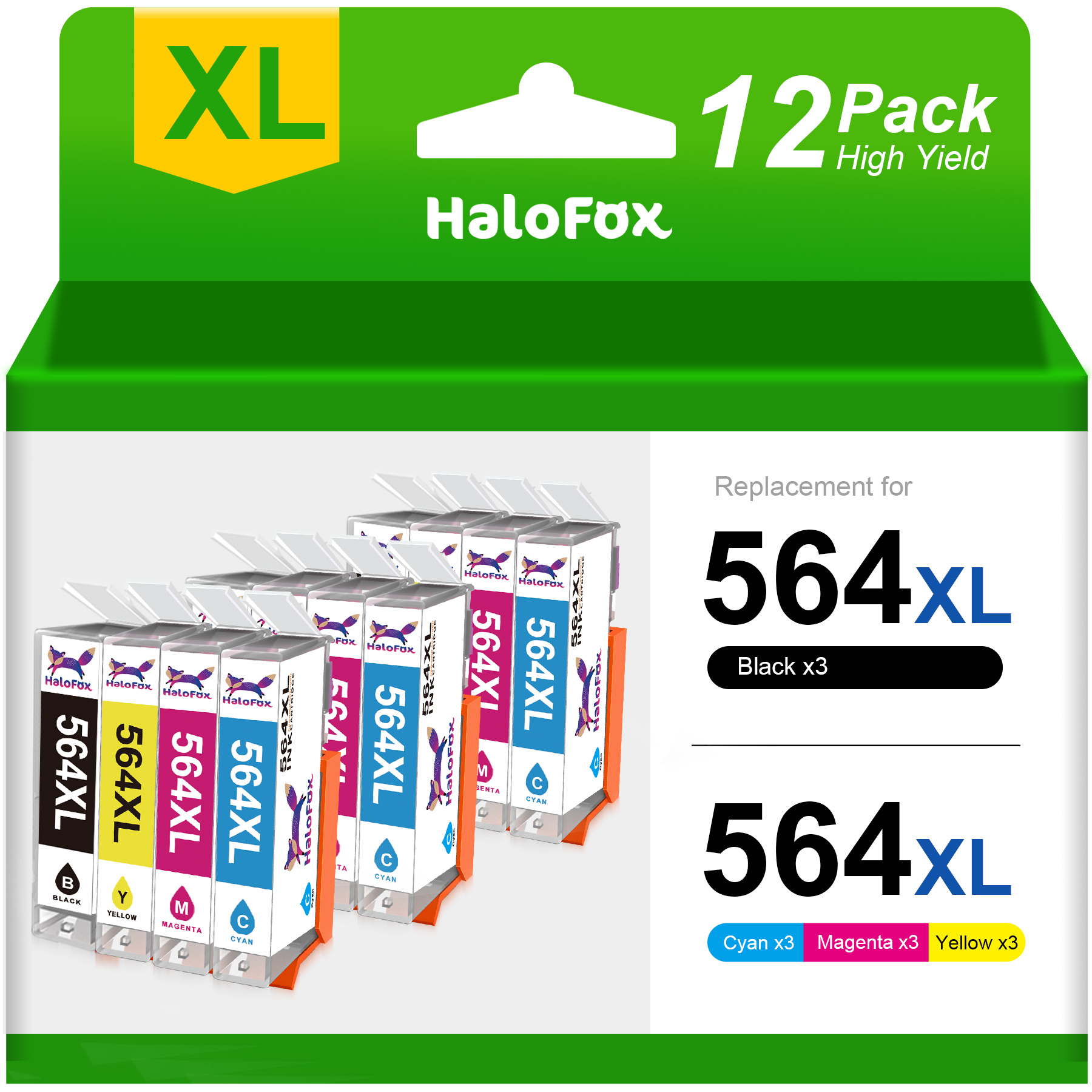 Halofox HP 564xl Ink Cartridge for DeskJet 3500, OfficeJet 4620 ...