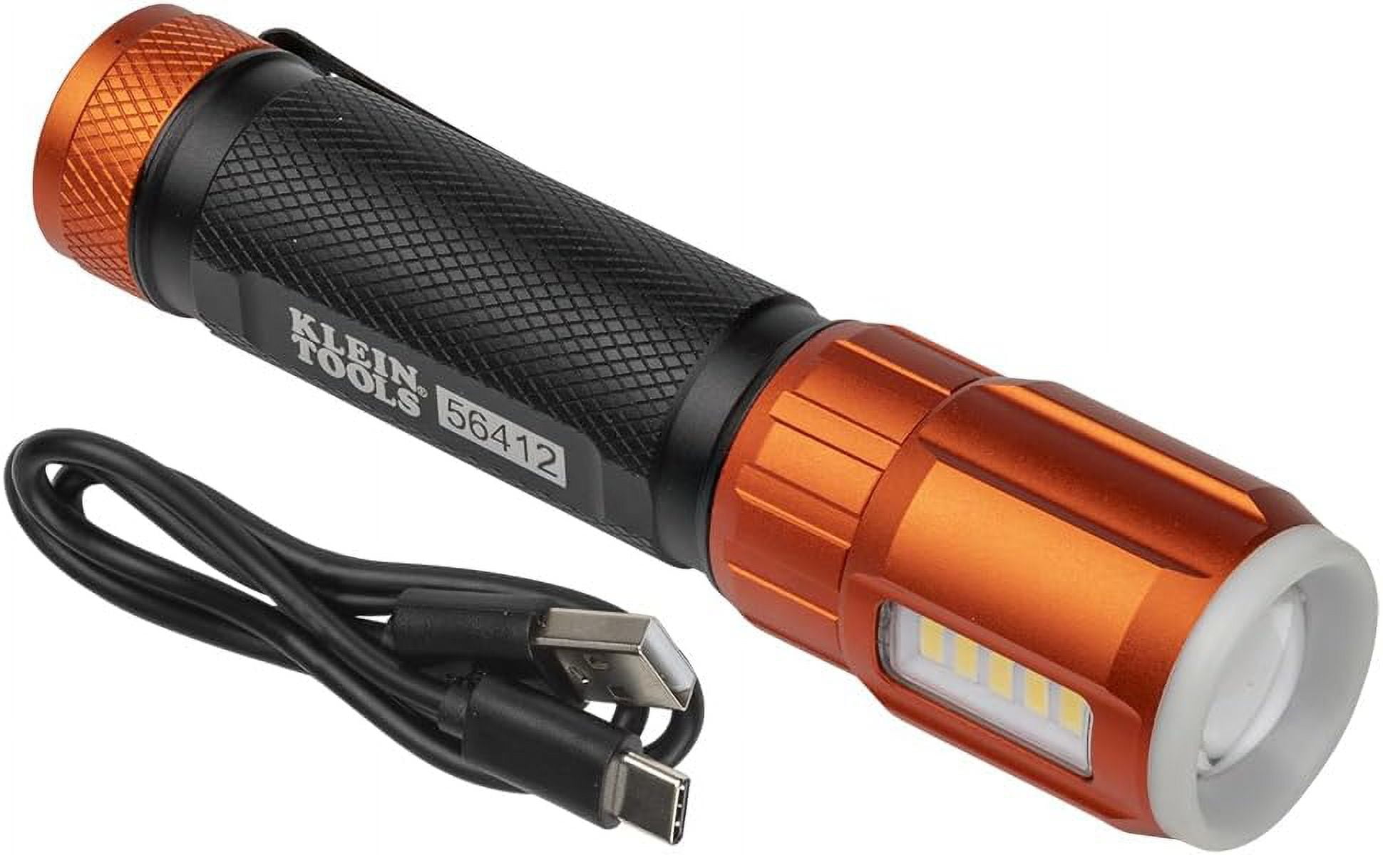 56412 Rechargeable LED Flashlight with Flood Light, 500 lumens, USB-C ...