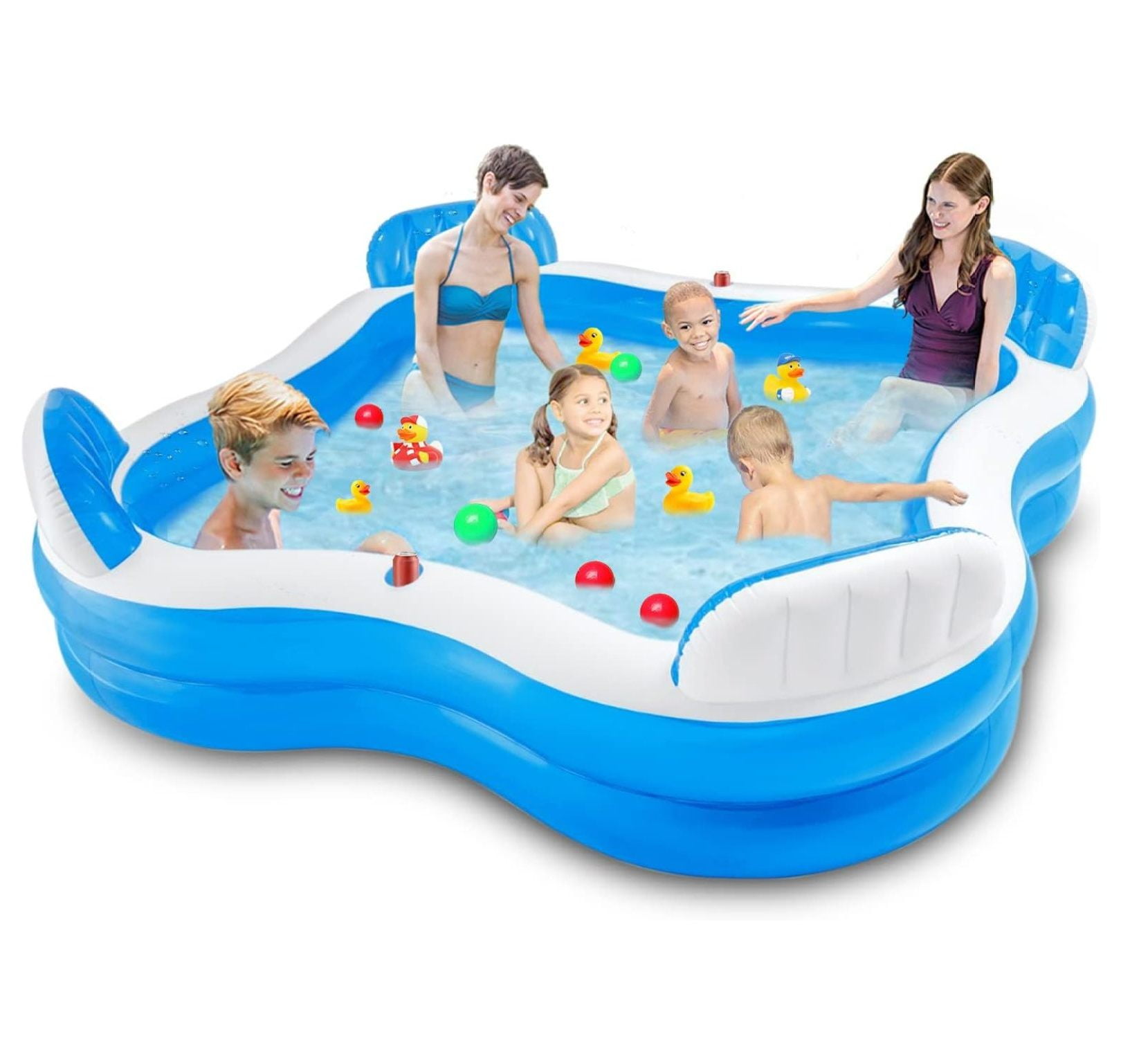 56475EP Swim Center Family Lounge Inflatable Pool 90" X 90" X 26 ...