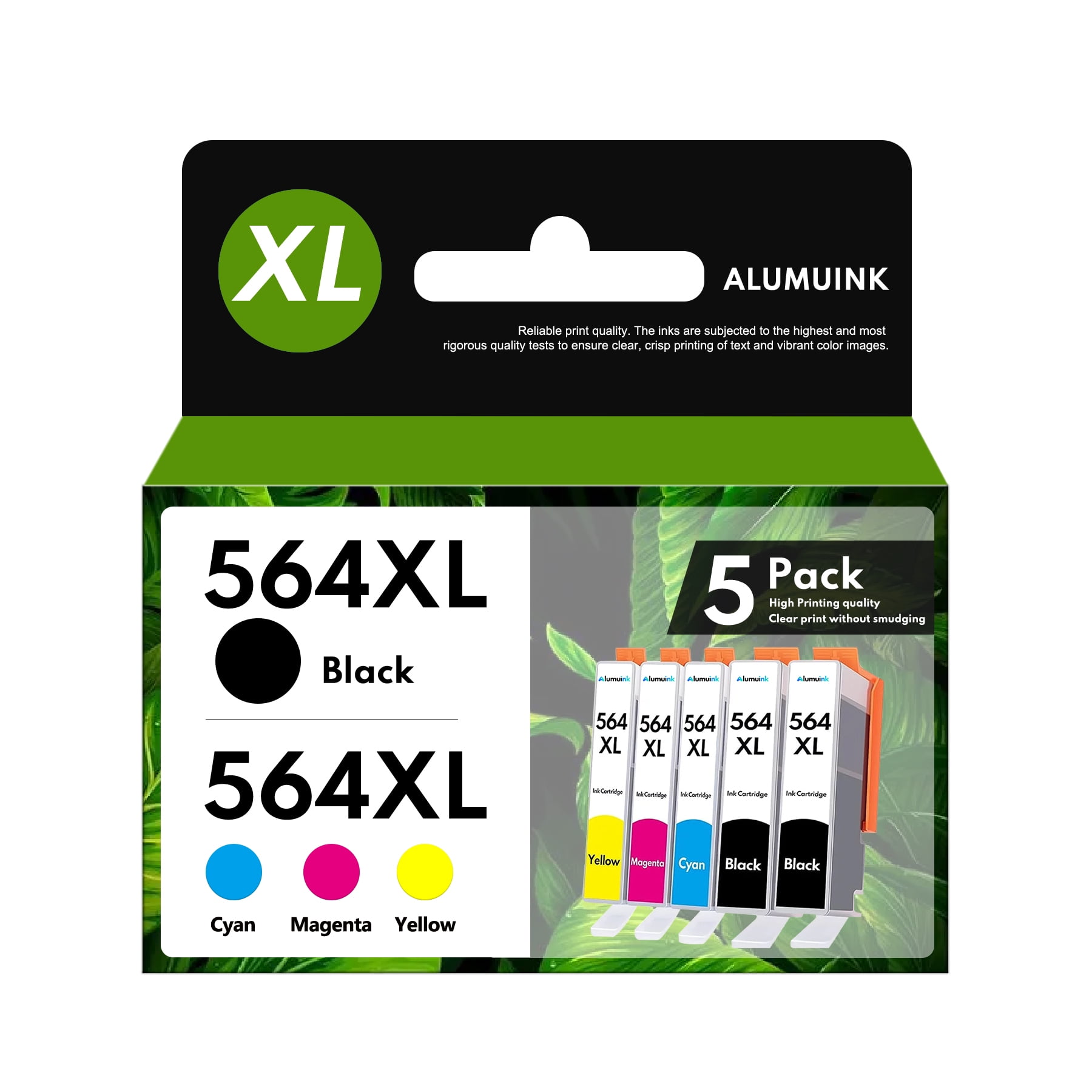 564XL (2 Black /1 Cyan/1 Yellow /1 Magenta) Ink Cartridge Compatible ...