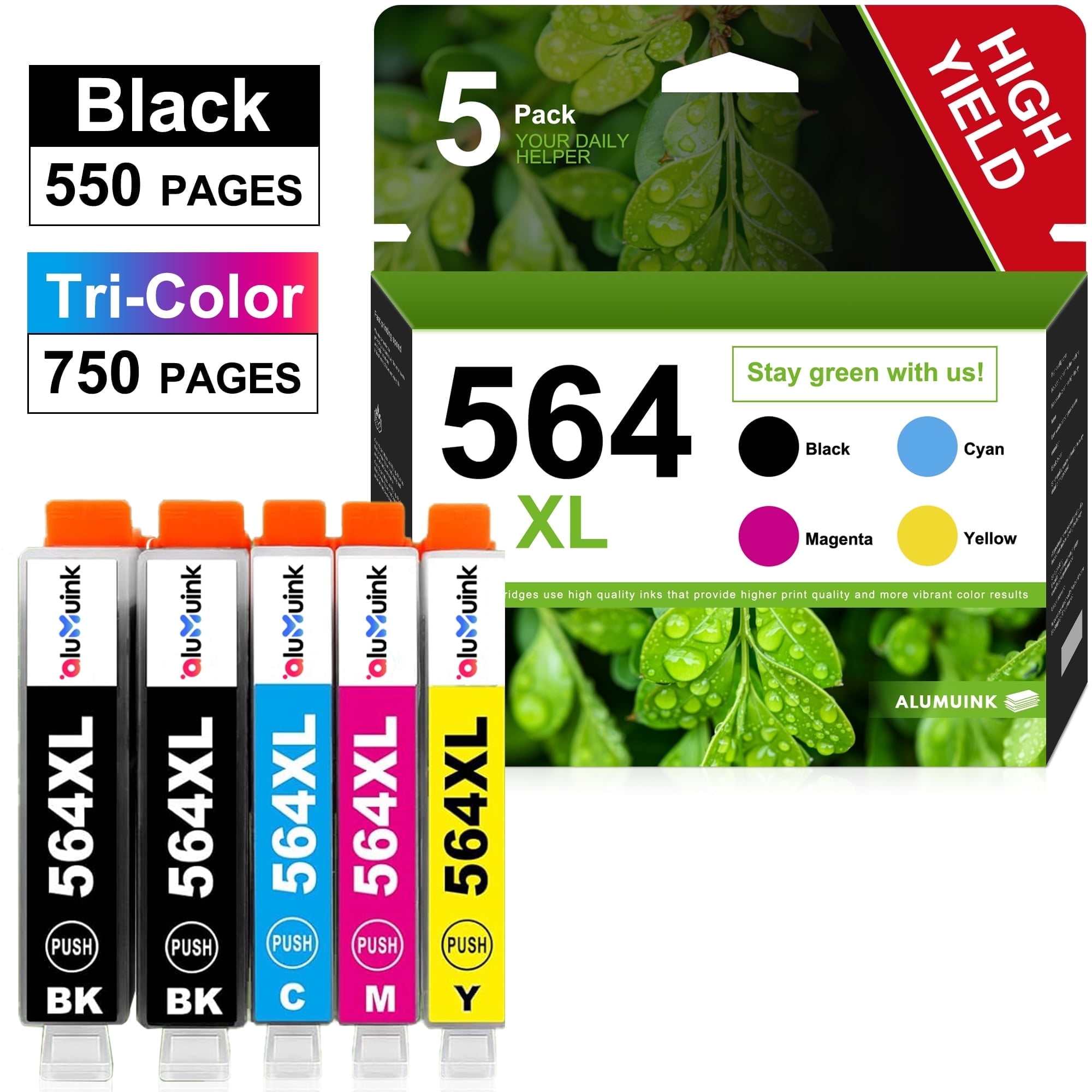 564XL 564 Ink Cartridge 564 XL Printer Ink Cartridges Combo Pack with ...